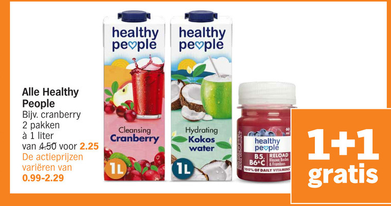 Healthy People vruchtensap folder aanbieding bij Albert Heijn - details