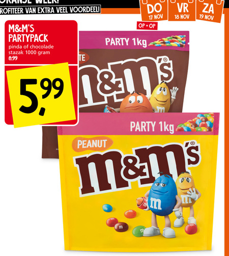 M en Ms chocolade folder aanbieding bij Jan Linders - details