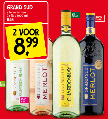 Grand Sud rose, witte wijn folder aanbieding bij Jan Linders - details