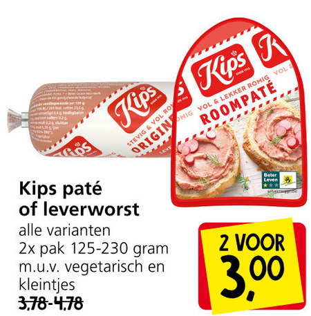 Kips pate, leverworst folder aanbieding bij Jan Linders - details