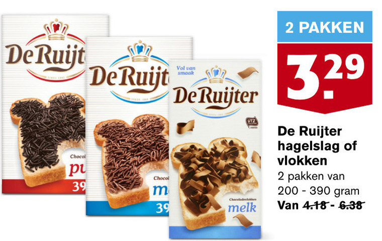 De Ruijter hagelslag, boterhamvlokken folder aanbieding bij Hoogvliet ...