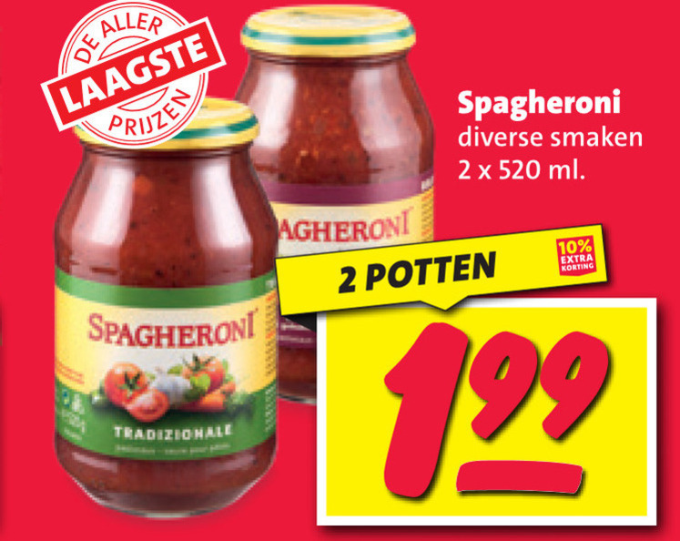 Spagheroni pastasaus folder aanbieding bij Nettorama - details