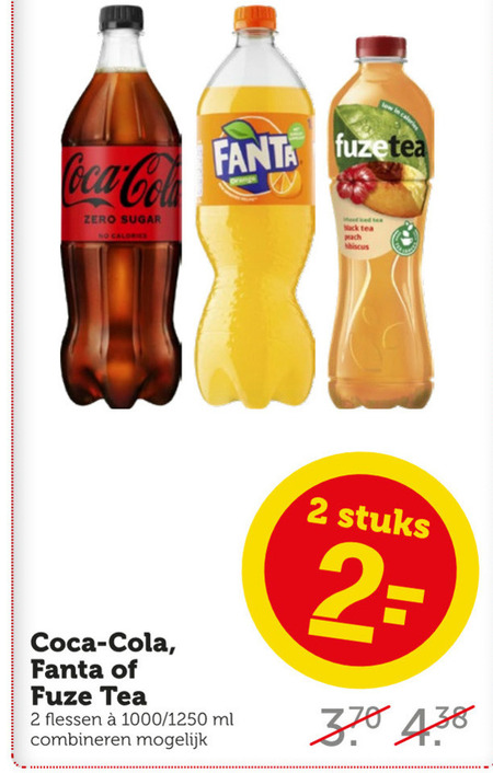 Fanta ice tea, cola folder aanbieding bij Coop - details