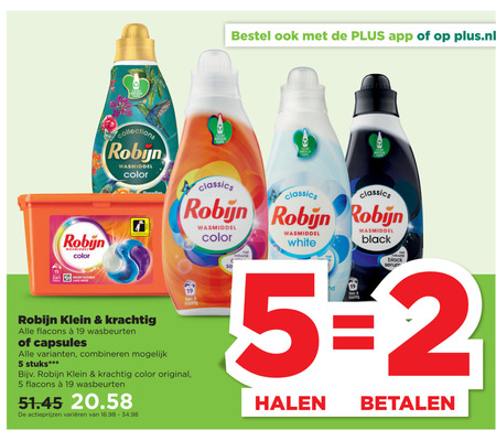 Robijn wasmiddel folder aanbieding bij Plus - details