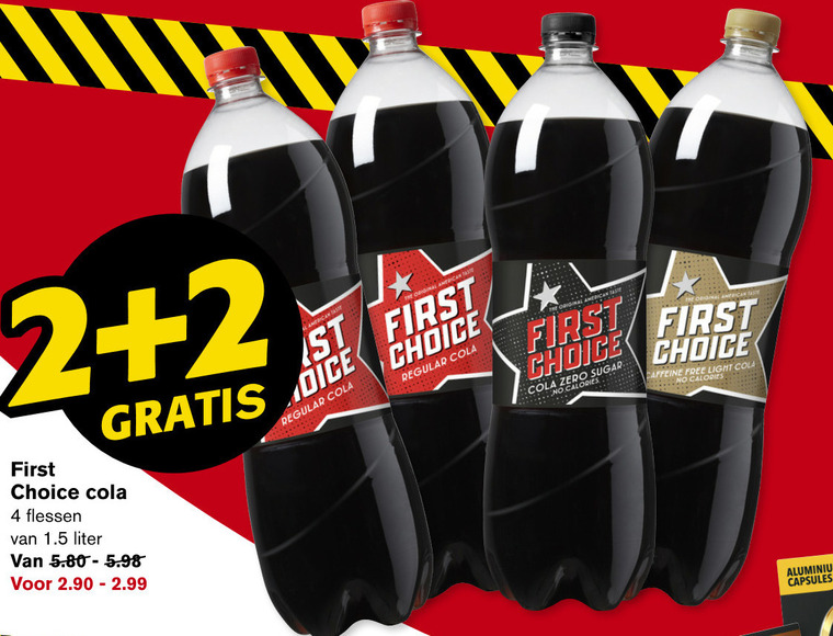 First Choice cola folder aanbieding bij Hoogvliet - details