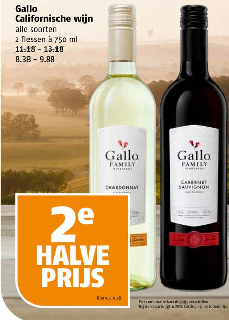 Gallo rode wijn, witte wijn folder aanbieding bij Poiesz - details