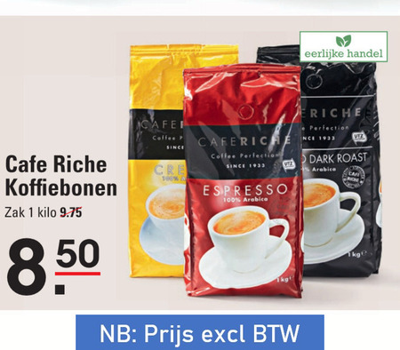 Cafe Riche koffiebonen folder aanbieding bij Sligro - details