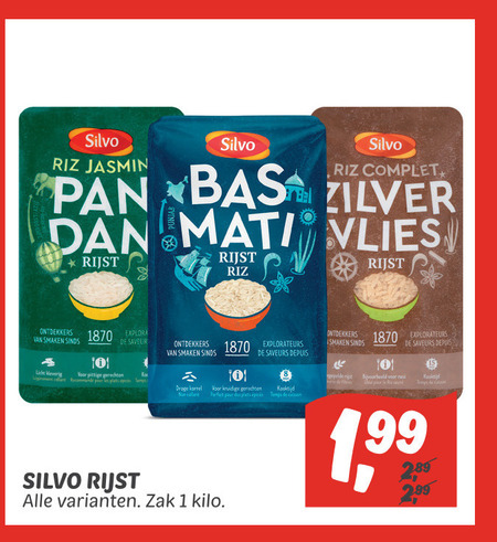 Silvo rijst folder aanbieding bij Dekamarkt - details