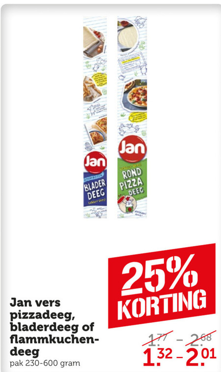 Jan bladerdeeg, pizzadeeg folder aanbieding bij Coop - details