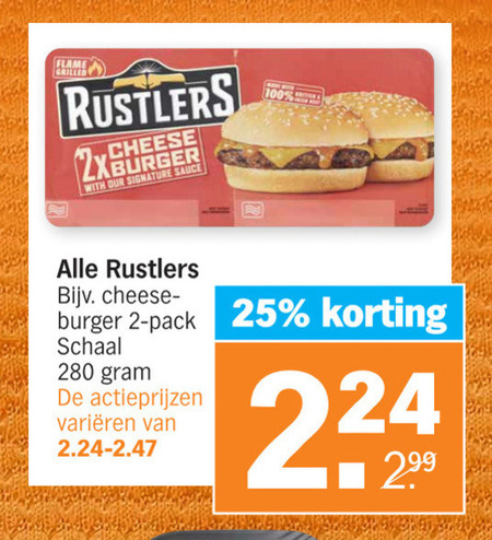 Rustler hamburger broodje folder aanbieding bij Albert Heijn - details