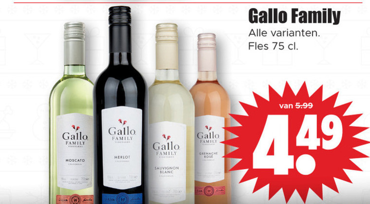 Gallo rose, rode wijn folder aanbieding bij Dirk - details