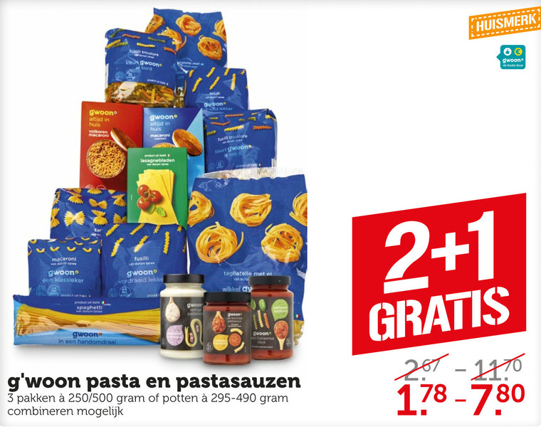 Gwoon fusilli, pasta folder aanbieding bij Coop - details