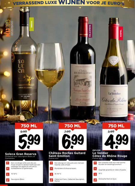 rode wijn, witte wijn folder aanbieding bij Vomar - details