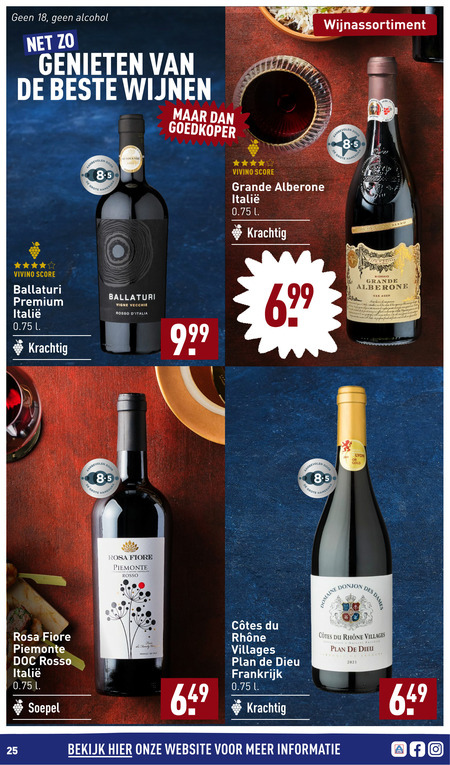 rode wijn, witte wijn folder aanbieding bij Aldi - details