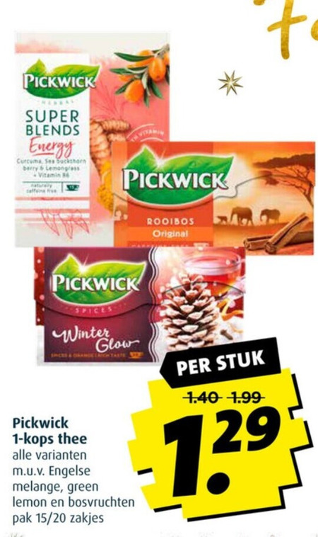 Pickwick thee folder aanbieding bij Boni - details