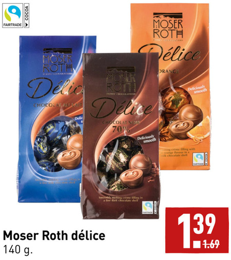 Moser Roth chocolade folder aanbieding bij Aldi - details