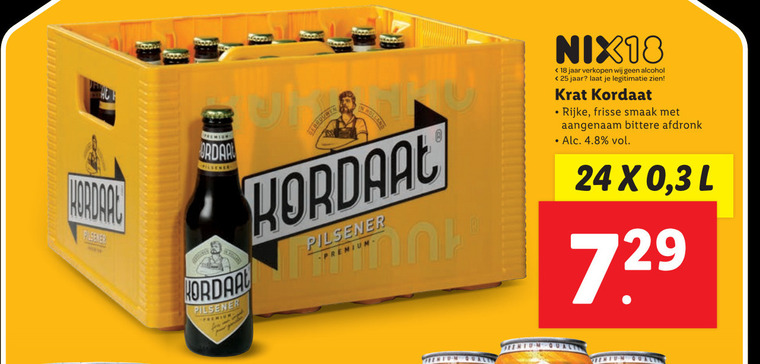 Kordaat krat bier folder aanbieding bij Lidl - details