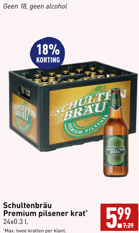 Schultenbrau krat bier folder aanbieding bij Aldi - details