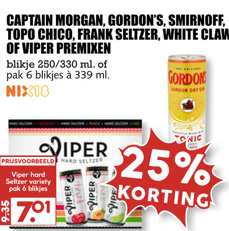 Captain Morgan mixdrank, hard seltzer folder aanbieding bij MCD ...