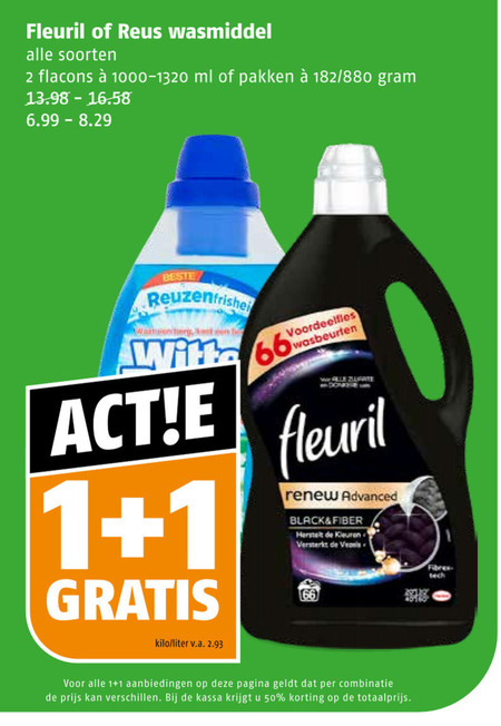 Fleuril wasmiddel folder aanbieding bij Poiesz - details