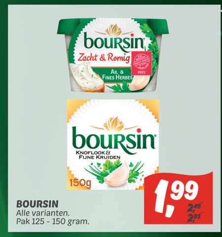 Boursin roomkaas folder aanbieding bij Dekamarkt - details