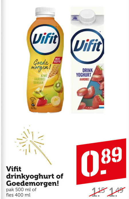 Vifit drinkyoghurt folder aanbieding bij Coop - details