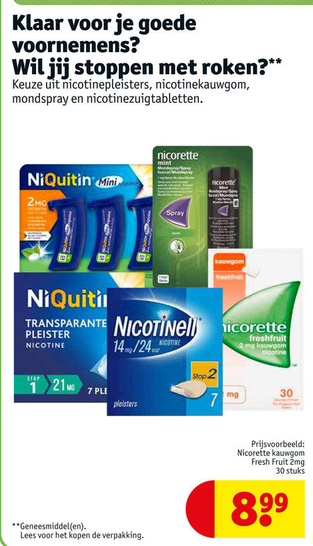 Nicorette stoppen met roken folder aanbieding bij Kruidvat - details