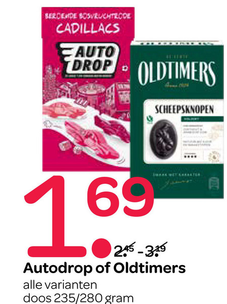 Oldtimers snoep, drop folder aanbieding bij Spar - details