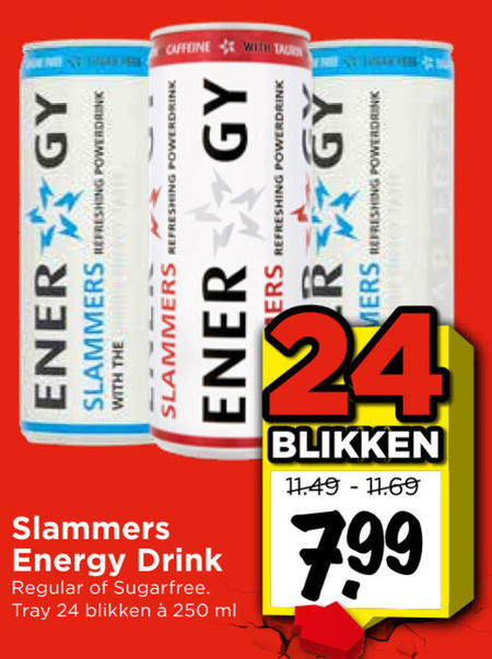Slammers energiedrank folder aanbieding bij Vomar - details