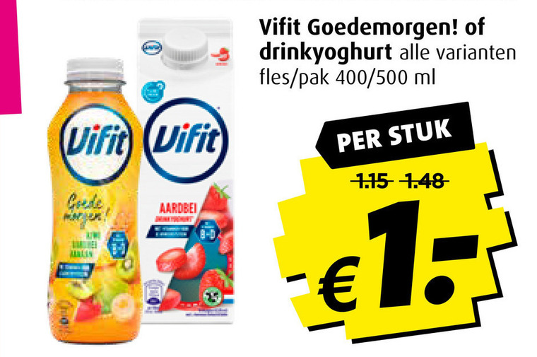 Vifit drinkyoghurt folder aanbieding bij Boni - details
