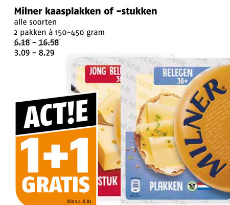 Milner kaas, kaasplakken folder aanbieding bij Poiesz - details