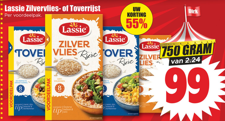 Lassie rijst folder aanbieding bij Dirk - details