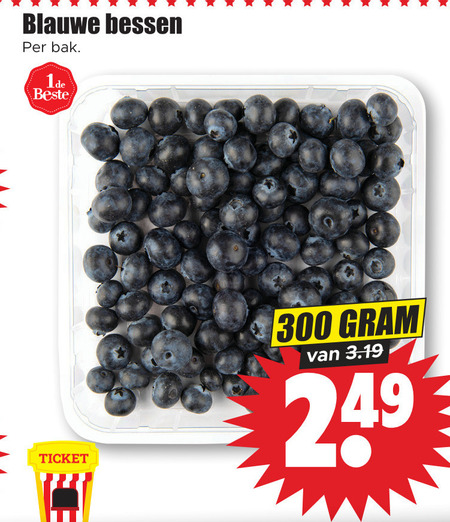 blauwe bessen folder aanbieding bij Dirk - details