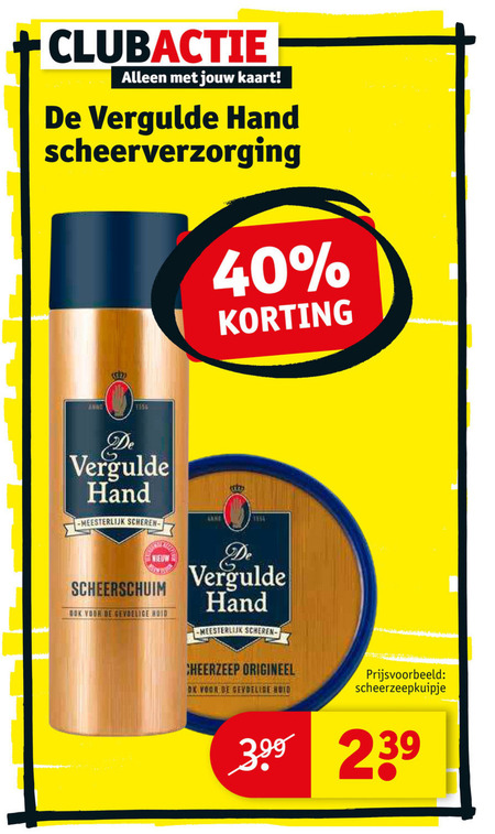 De Vergulde Hand scheerzeep, scheerschuim folder aanbieding bij ...