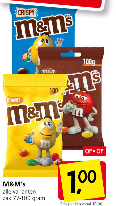 M en Ms chocolade folder aanbieding bij Jan Linders - details