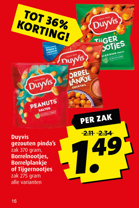 Duyvis pindas, borrelnootjes folder aanbieding bij Boni - details