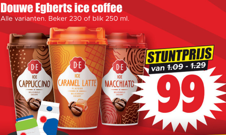 Douwe Egberts ijskoffie folder aanbieding bij Dirk - details