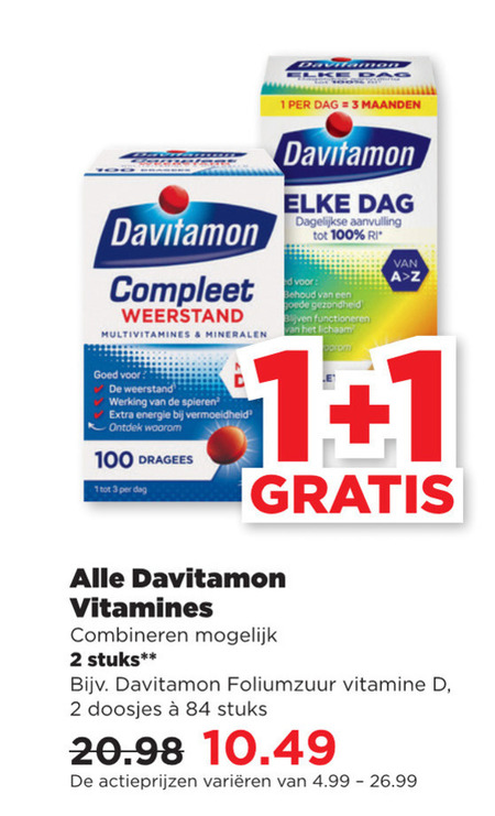 Davitamon vitamine folder aanbieding bij Plus - details