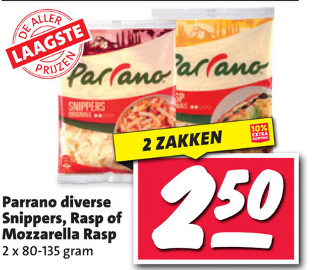 Parrano geraspte kaas folder aanbieding bij Nettorama - details