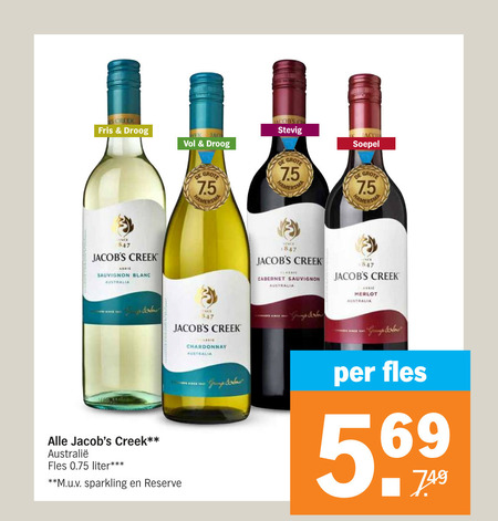 rode wijn, witte wijn folder aanbieding bij Albert Heijn - details