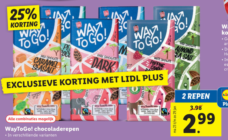 Way to Go chocolade folder aanbieding bij Lidl - details