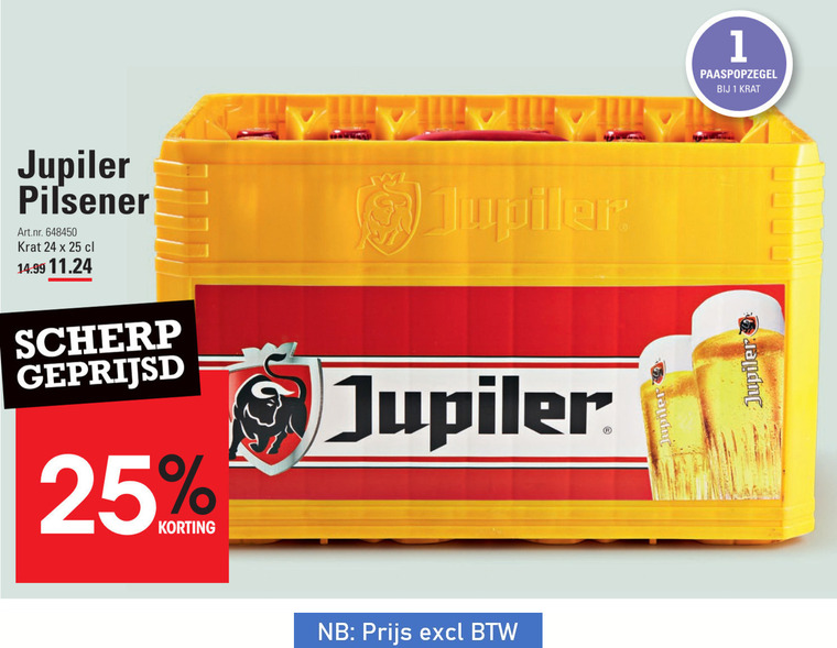 Jupiler krat bier folder aanbieding bij Sligro - details