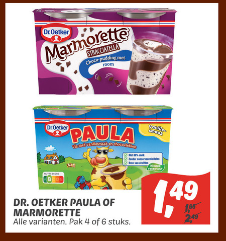 Dr Oetker toetje, pudding folder aanbieding bij Dekamarkt - details