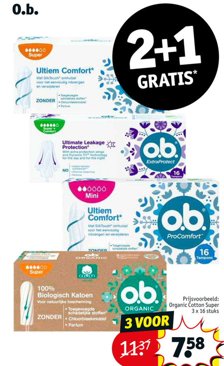 O.B. tampons folder aanbieding bij Kruidvat - details