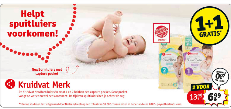 Kruidvat Huismerk luiers folder aanbieding bij Kruidvat - details