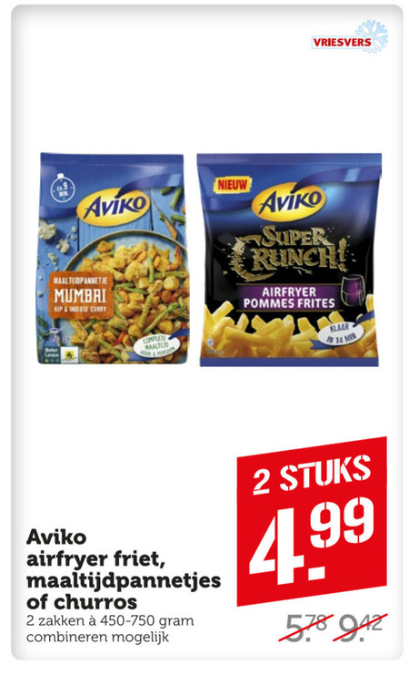 Aviko patat, diepvriesmaaltijd folder aanbieding bij Coop - details
