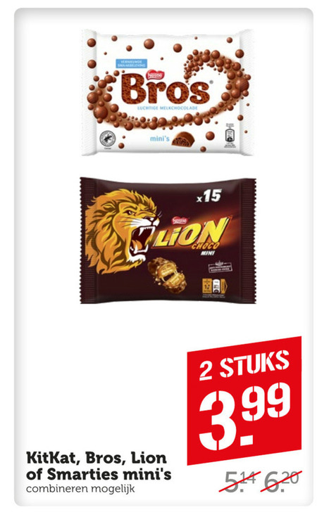 Bros mini chocoladerepen folder aanbieding bij Coop - details