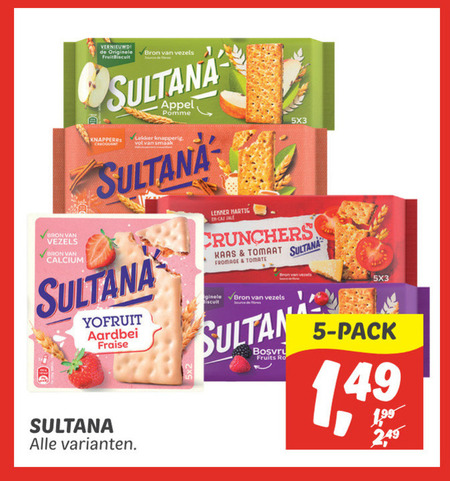 Sultana fruitbiscuit folder aanbieding bij Dekamarkt - details