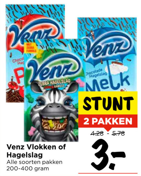 Venz boterhamvlokken, hagelslag folder aanbieding bij Vomar - details