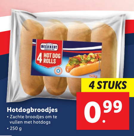 McEnnedy broodje hotdog folder aanbieding bij Lidl - details